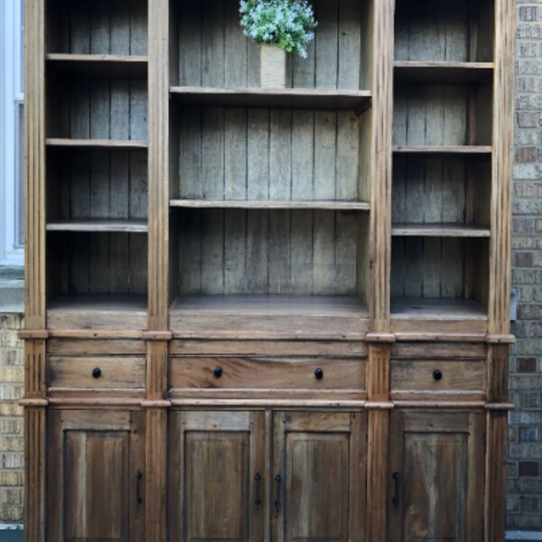 Large Wood Bookcase - Etsy