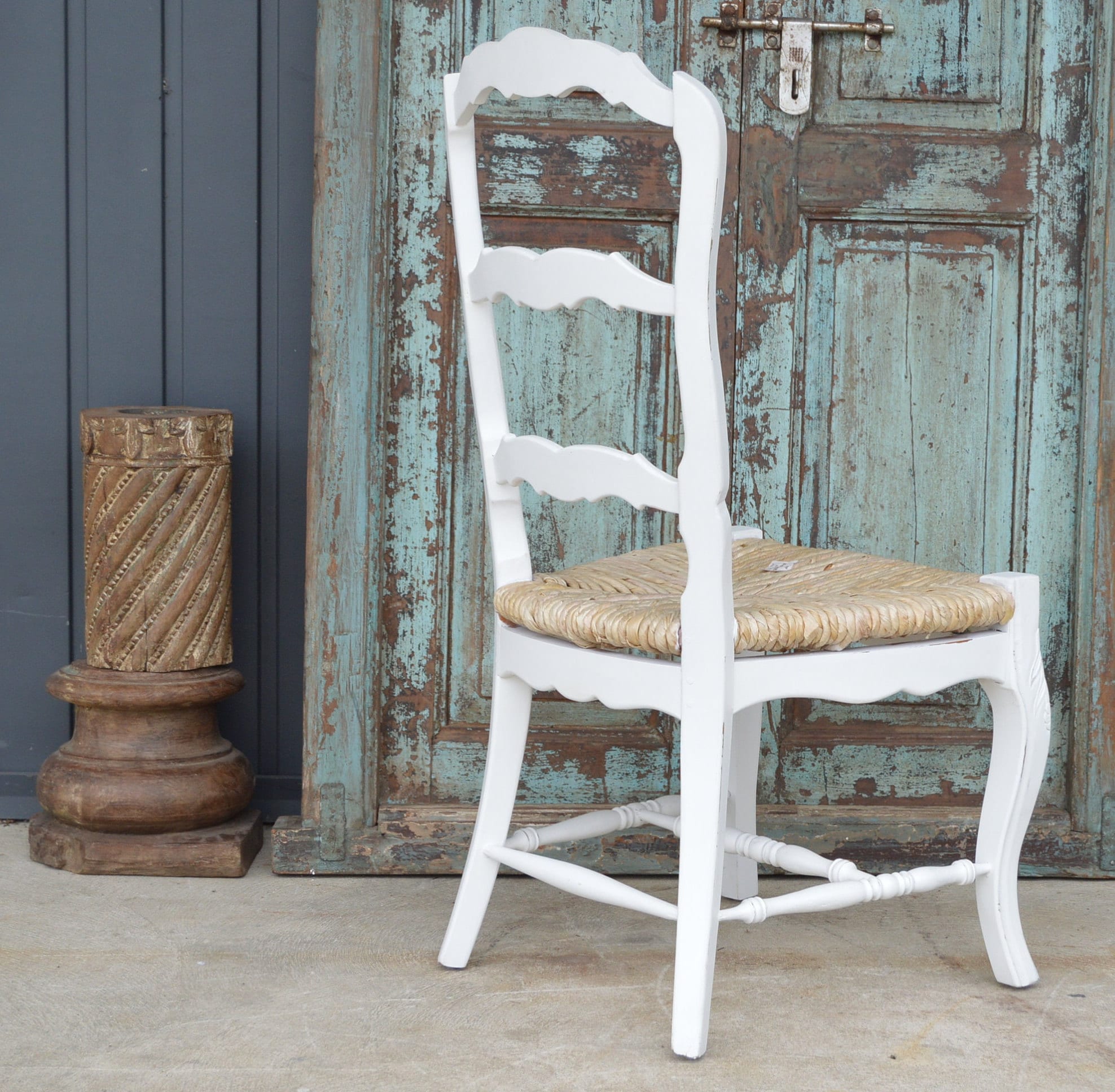 White ladder back chair store
