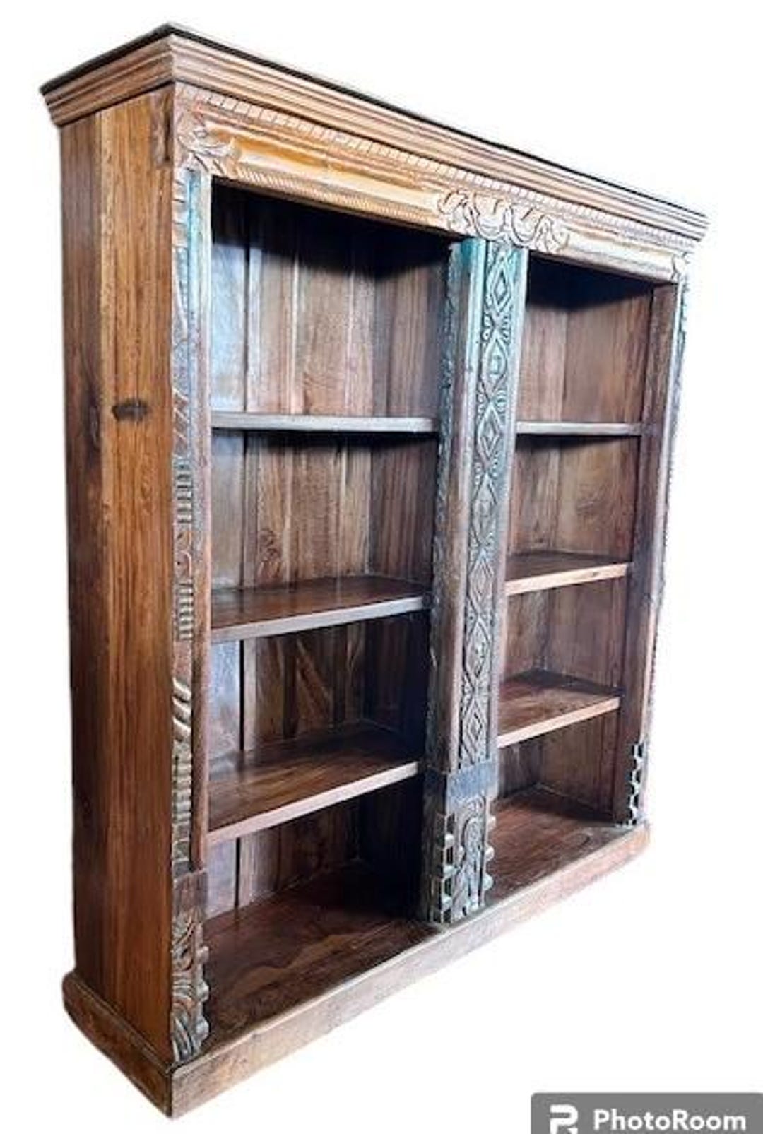 OOAK Rustic Reclaimed Solid Wood Repurposed Carved Detail Antique ...