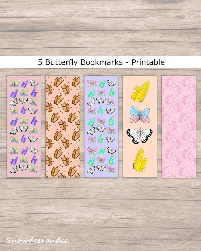 Butterfly Printable Bookmarks Printable Bookmarks Happy Bookmarks ...