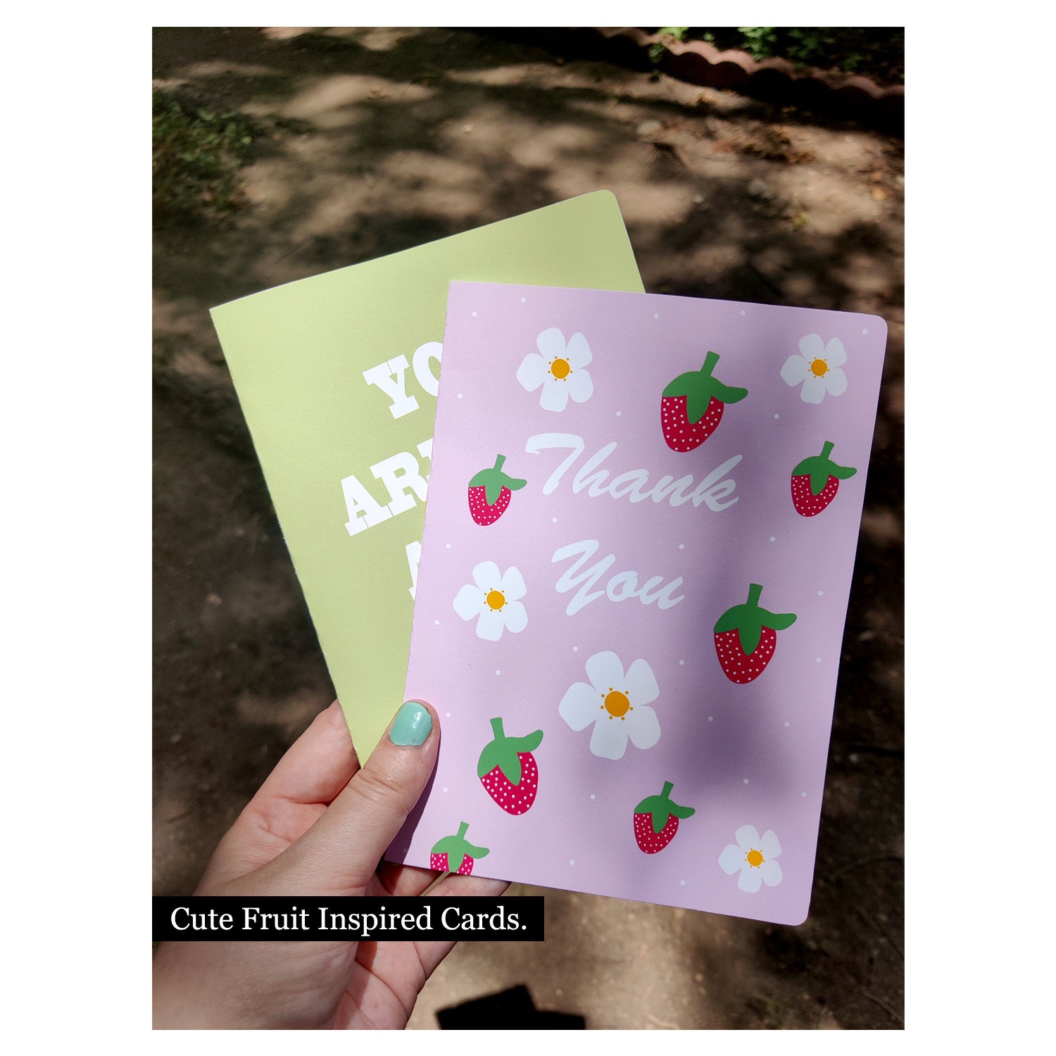 Printable Cards Instant Download Card Fruit Inspired Cards Pack of 5 ...