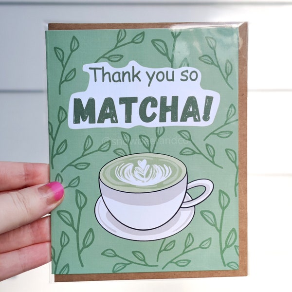 Thank You Matcha Card - Etsy