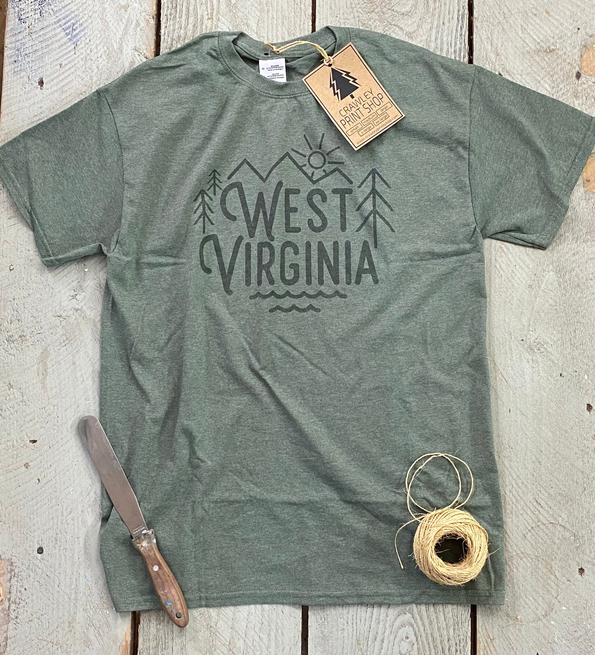 West Virginia Graphic T-shirt, Mountains and Valleys, State Pride ...