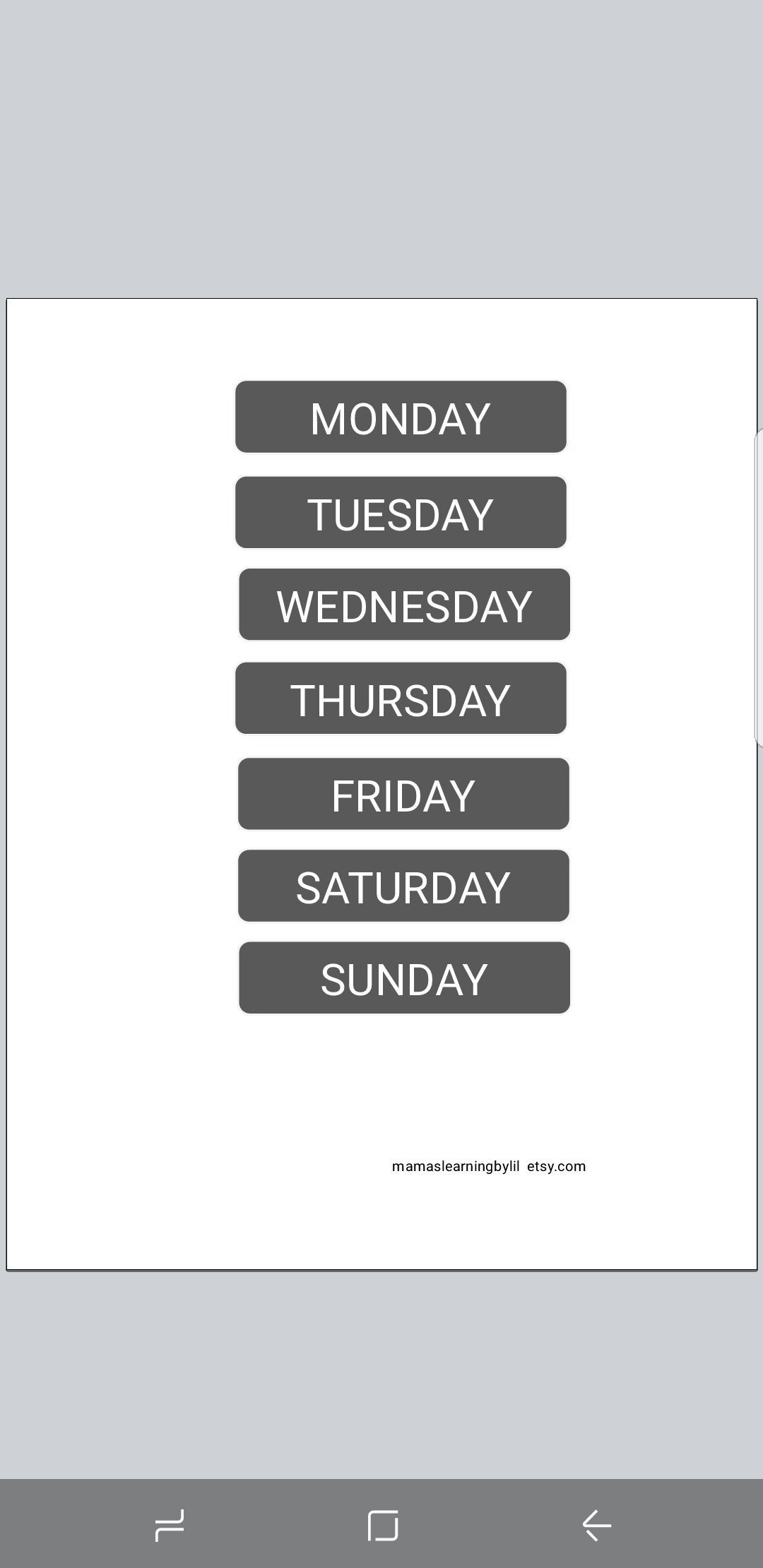 Days Of The Week Printables Etsy Days Of The Week Printables Etsy