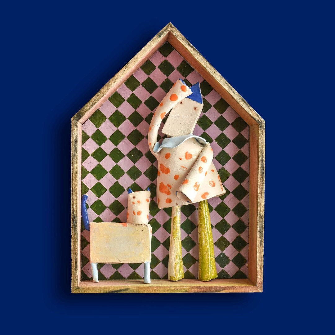 Tristan and Tzara - Windows Poem Exhibition / Ceramic Diorama With Two ...
