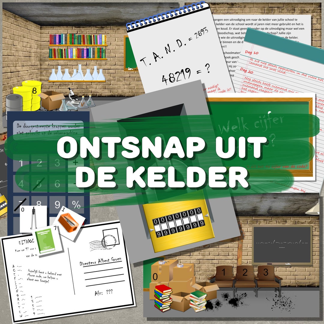 Escape Room Spel Voor Kinderen 8-12 Jaar. Ontsnap Uit De Kelder. Escape ...
