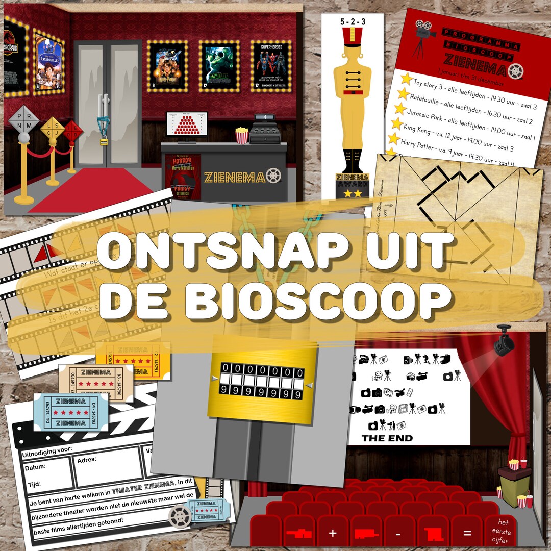 Escape Room Spel Voor Kinderen 8-12 Jaar. Ontsnap Uit De Bioscoop ...