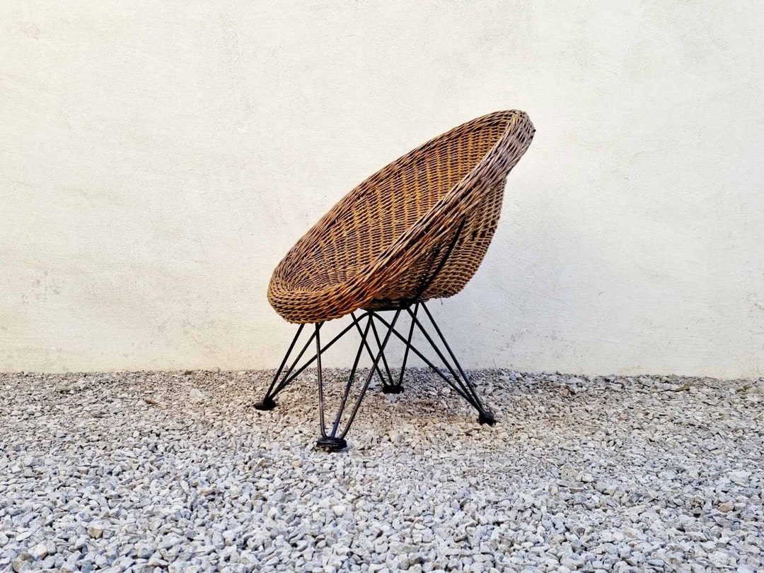 Mid Century Modern Teun Velthuizen Wicker Lounge Chair for Urotan ...