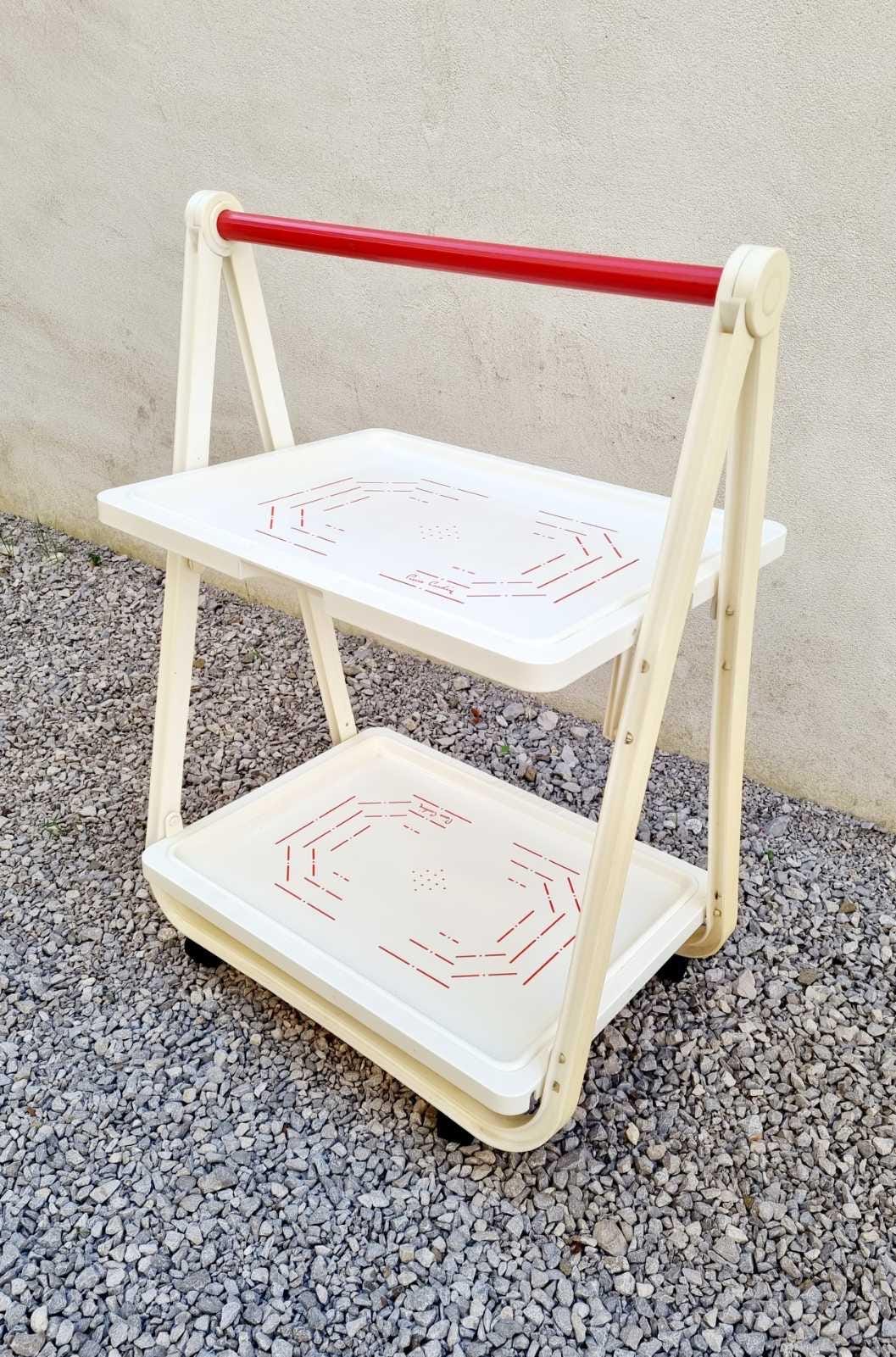 Mid Century White Plastic Bar Cart / Pierre Cardin Design / Produced by ...