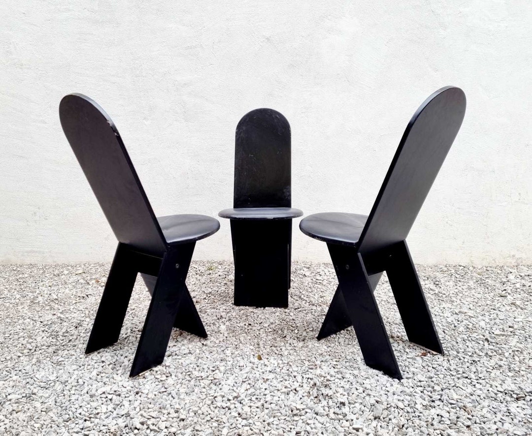 1 of 3 Mid Century Chairs by Marco Zanuso for Poggi / Wooden Lacquered ...