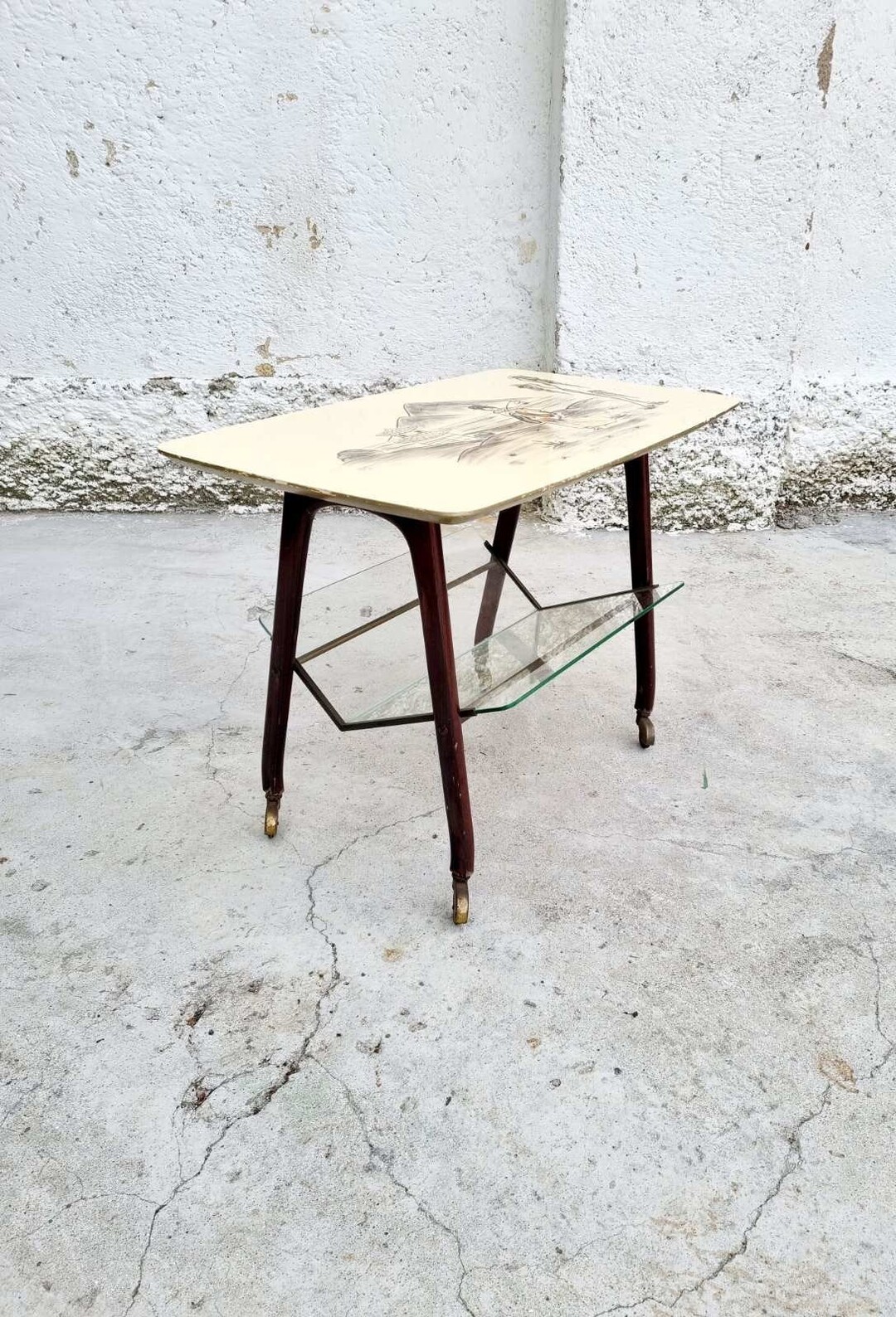 Vintage Rectangular Coffee Table / Mid Century Side Table / Formica ...