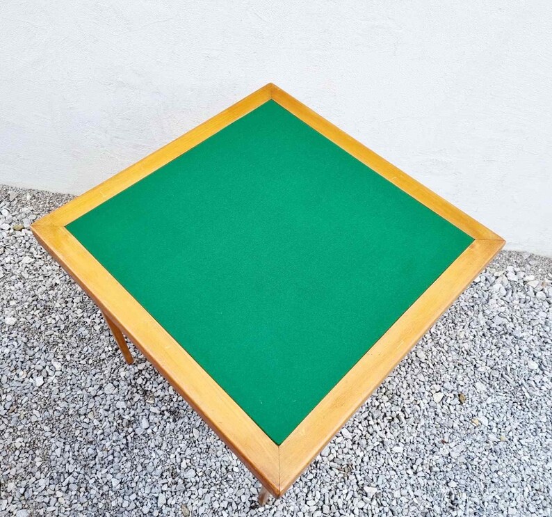 Mid Century Folding Poker Table / Vintage Wood Card Table / - Etsy