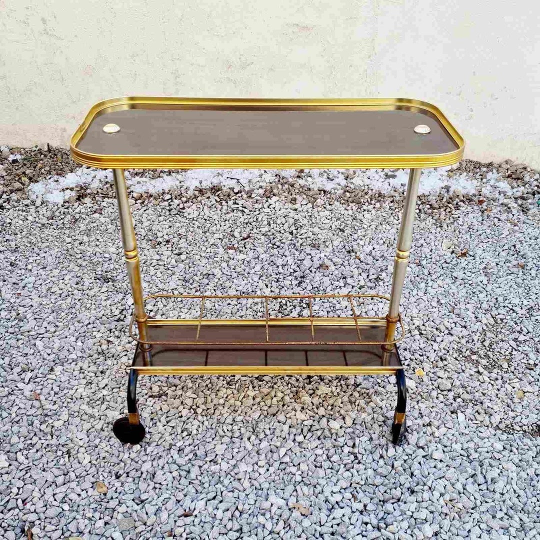 Mid Century Bar Table Trolley / MB Italy / Vintage Table With Bar ...
