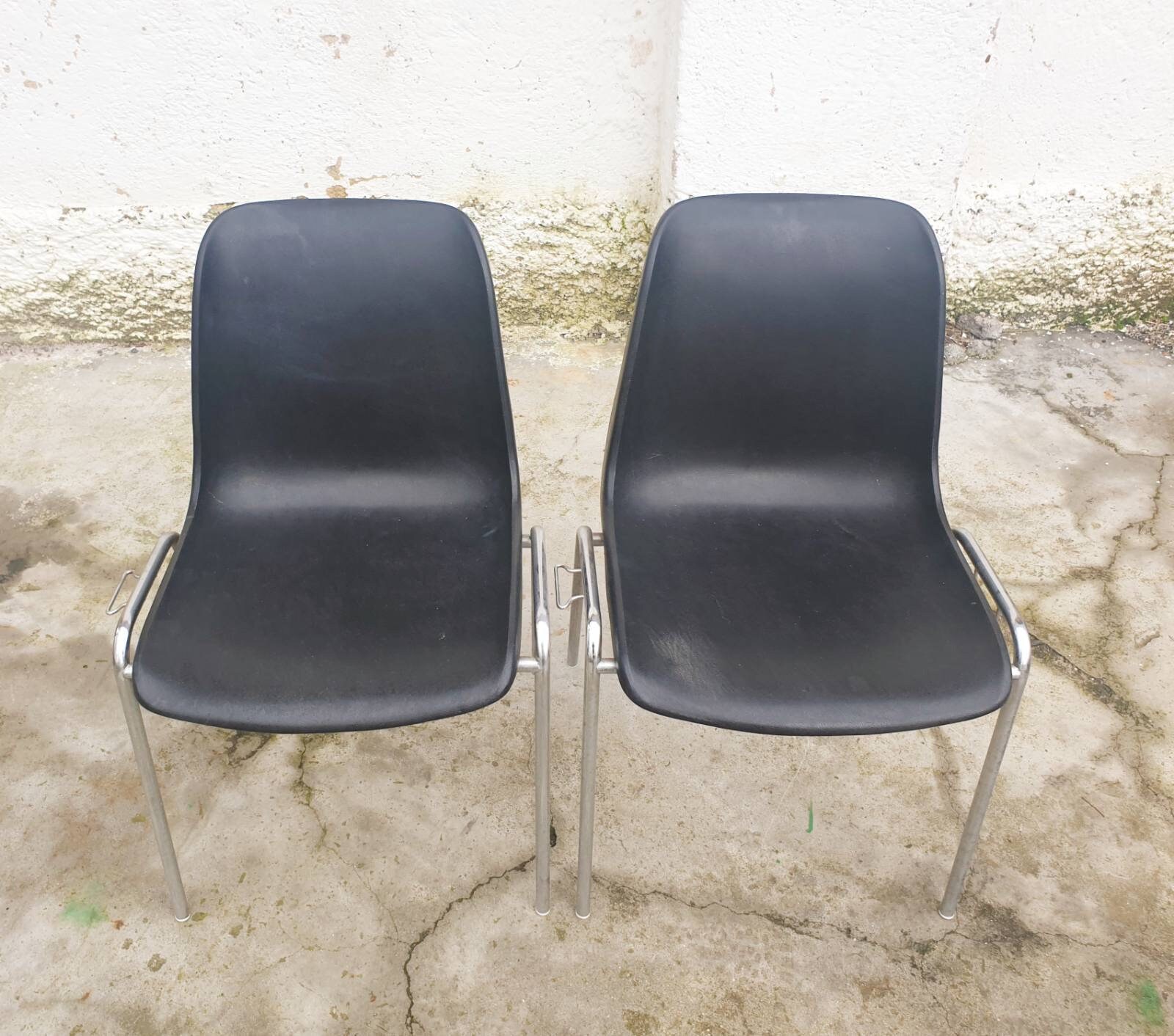 1 of 2 Vintage Black Plastic Chair / Patio Chair / Retro | Etsy