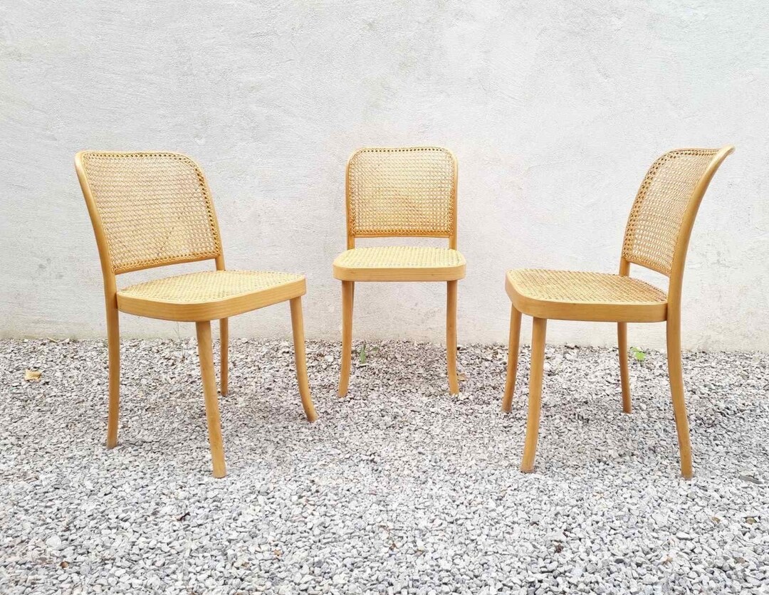 1 of 3 Vintage Dining Chair / Josef Hoffmann Prague Chair No. 811 / Produced by FMG / Thonet ...