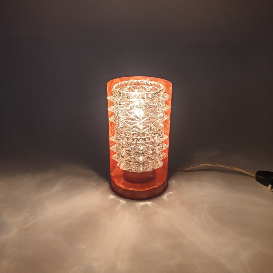 Vintage Ecclise Crystal Table Lamp / Bedside Lamp / Orange | Etsy