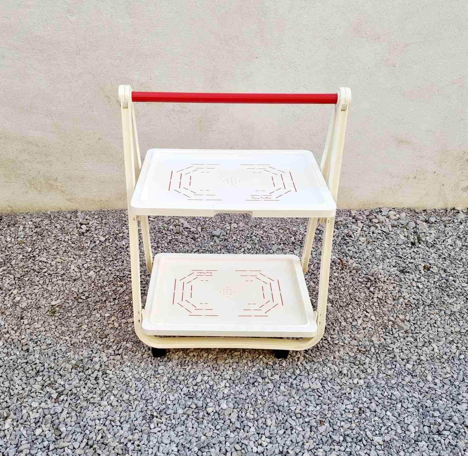 Mid Century White Plastic Bar Cart / Pierre Cardin Design / Produced by ...