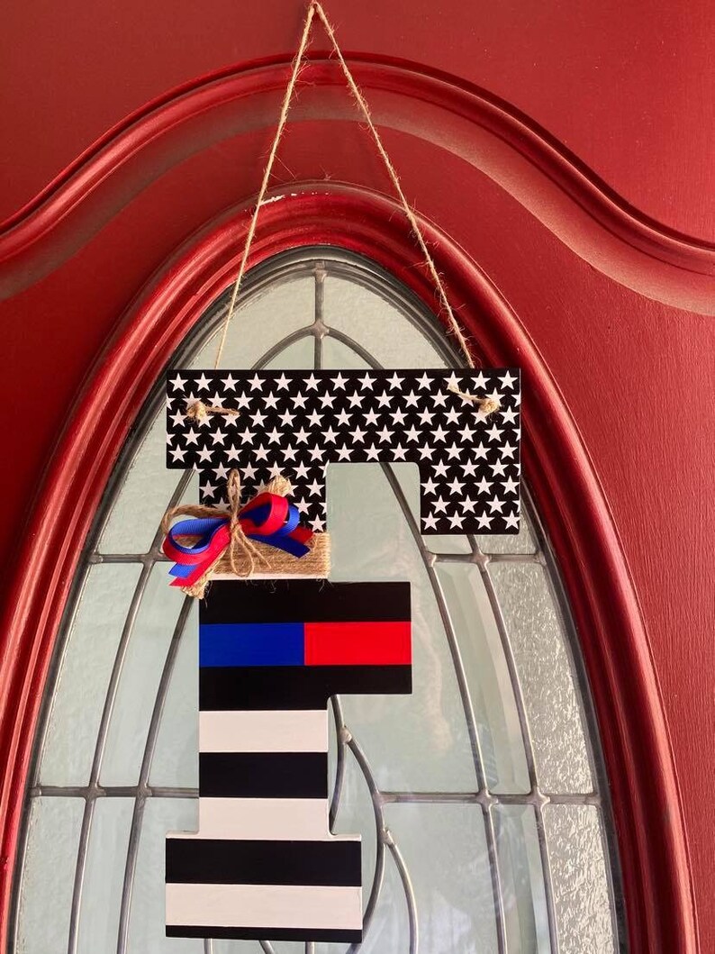 Home Decor Wall Decor first responder Large 13 Thin Blue and Red Line ...