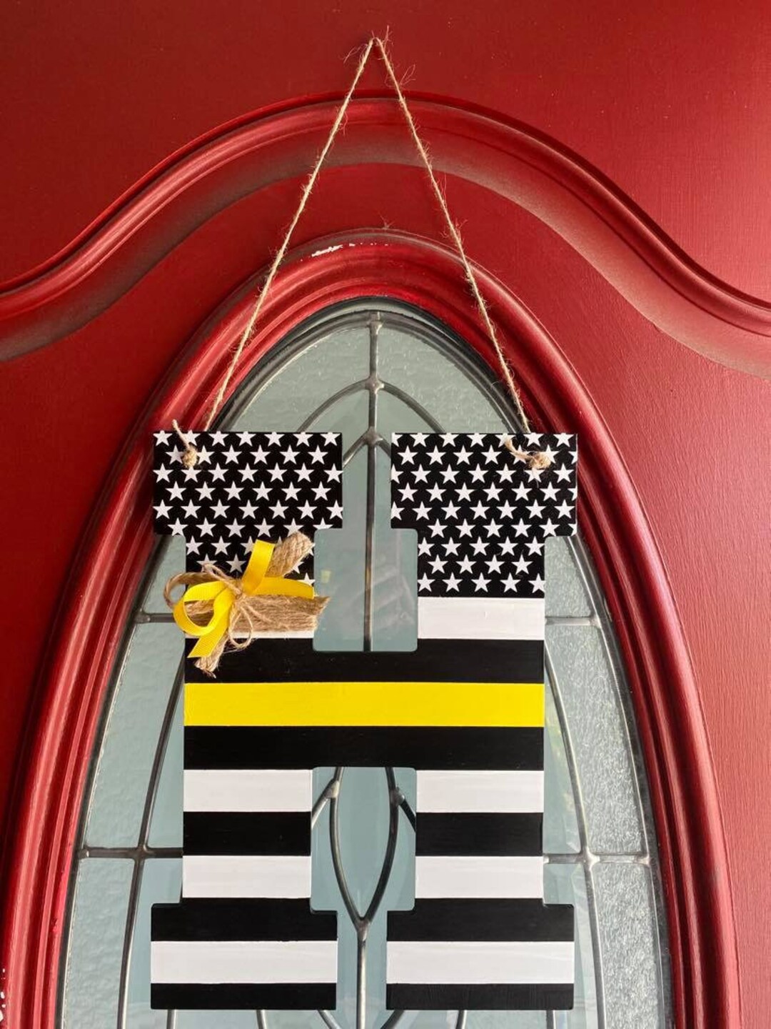 Thin Yellow Line / 911 /dispatch Thin Yellow Line / Yellow Line Wreath ...