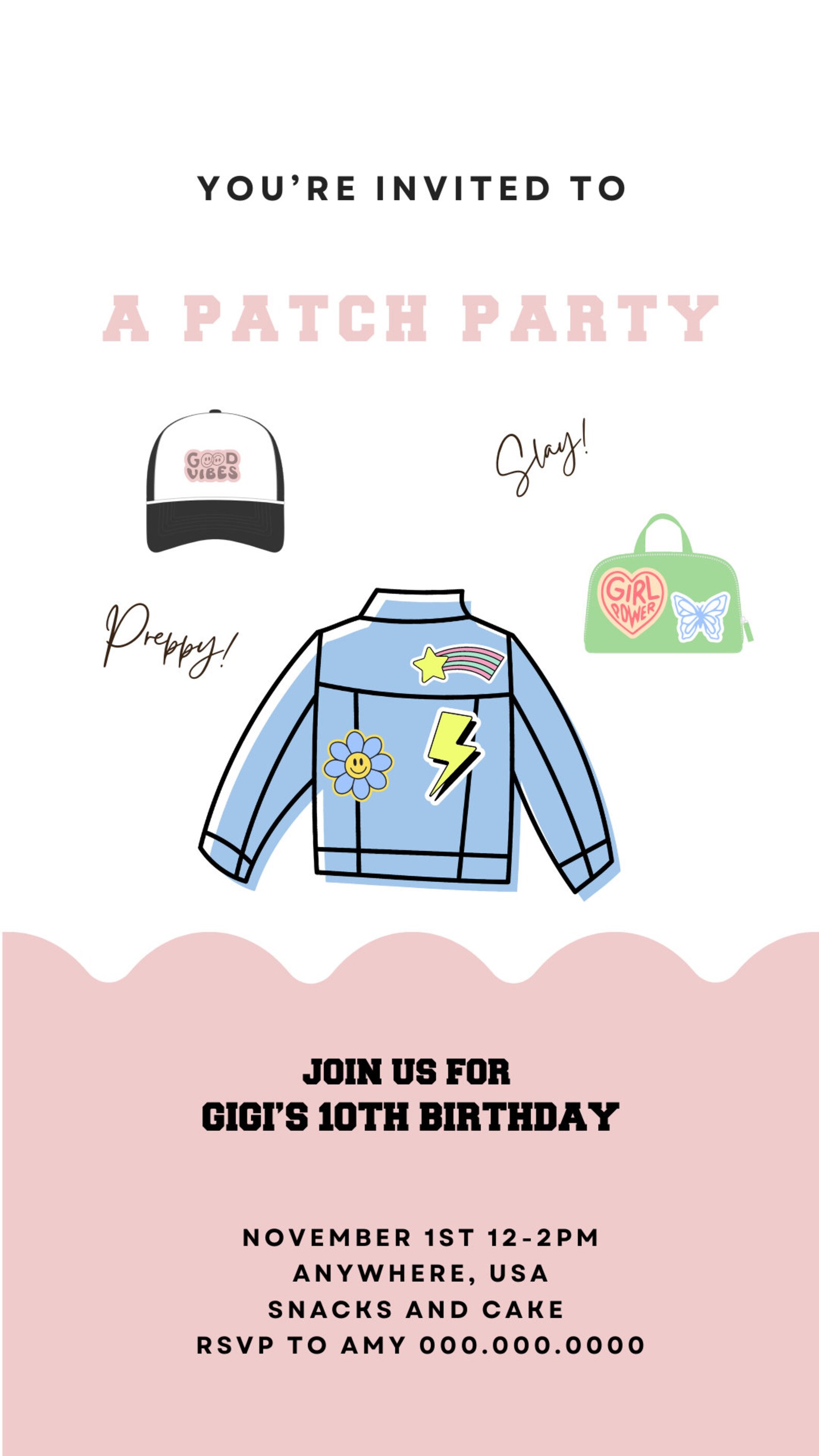 Patch Party Invitation Template: Poster & Wallpaper (canva Pro, Digital ...
