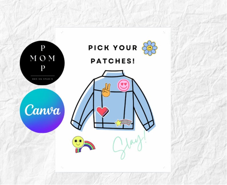 Girls Jean Jacket Design/decorating Party 5"x7" Invite + 8”x10” Pick ...