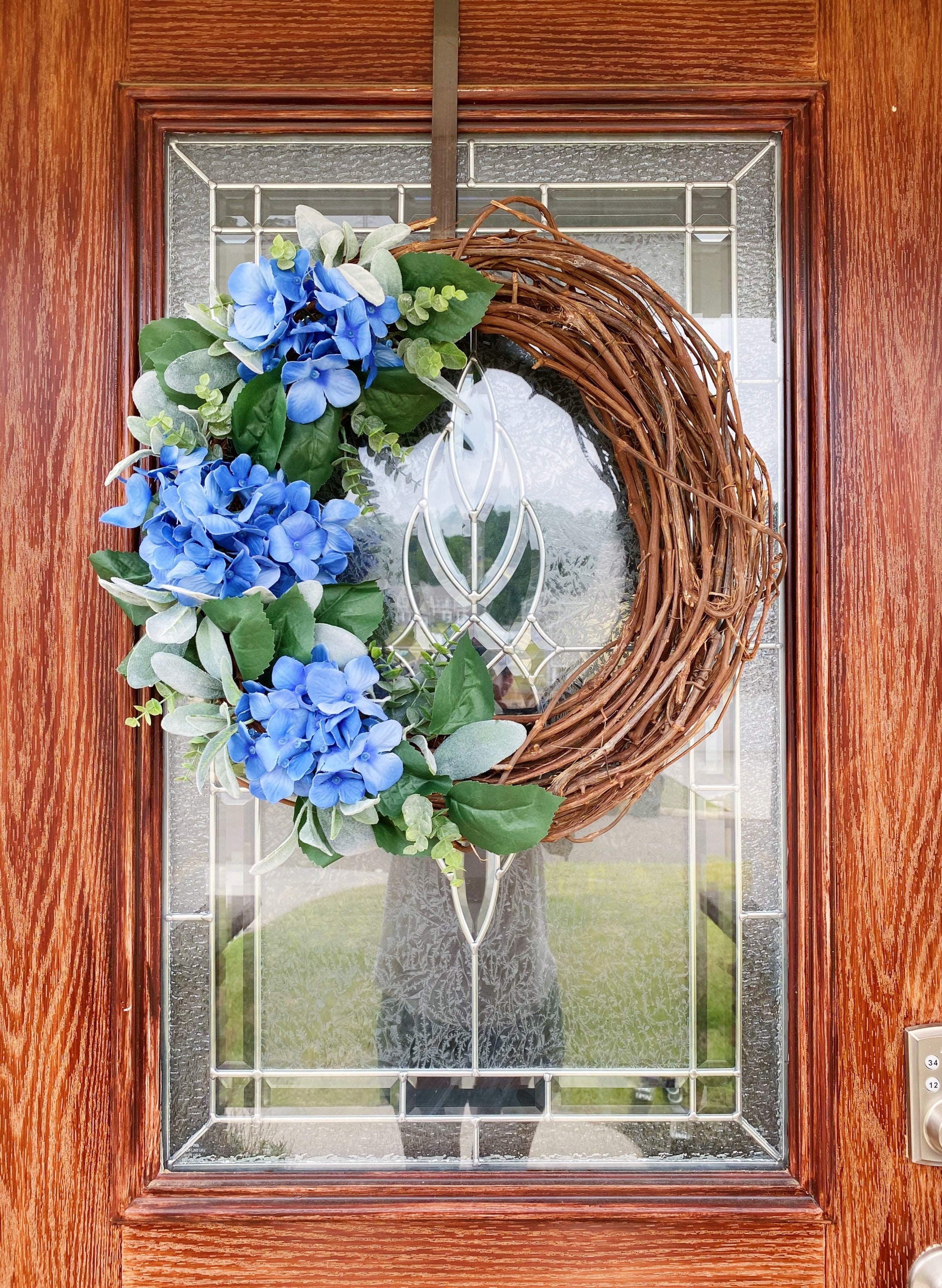 Blue Hydrangea All-season Wreath for Front Door / Hydrangea | Etsy