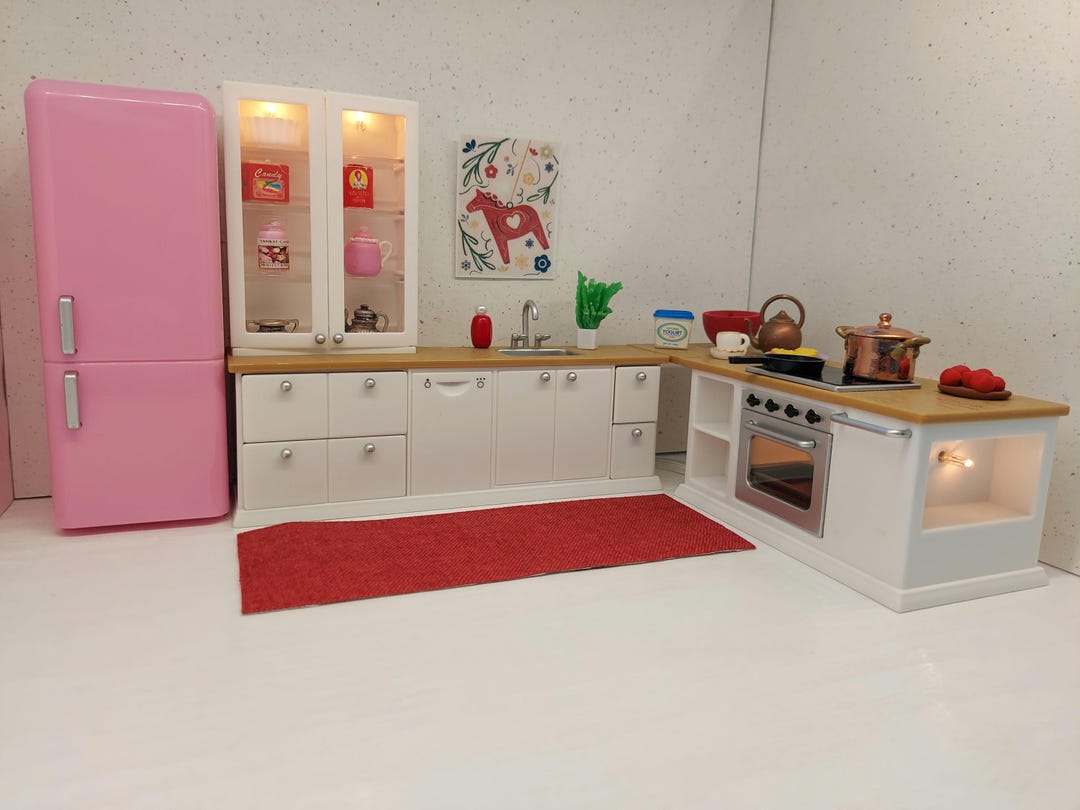 Lundby Original Complete Kitchen With Lights and Tiny Accessories ...