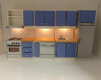 Lundby Original Complete Kitchen With Lights and Tiny Accessories ...