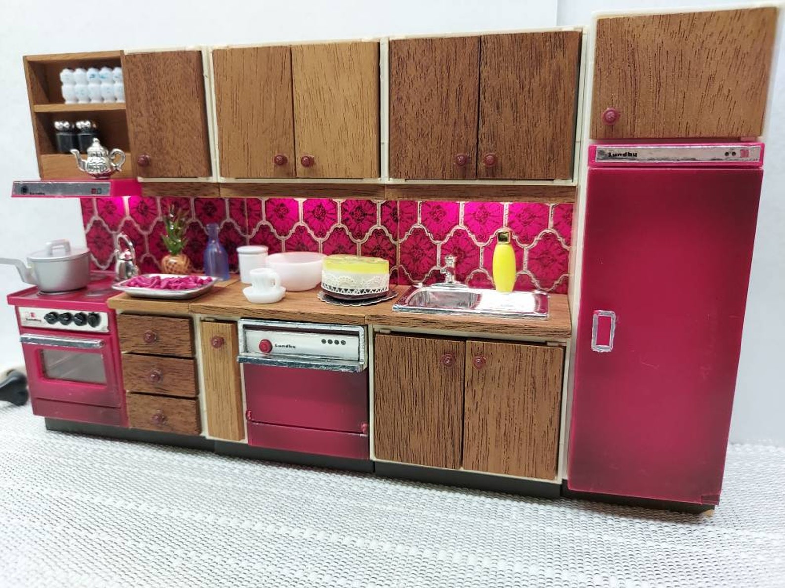 Lundby original complete kitchen with lights and tiny | Etsy