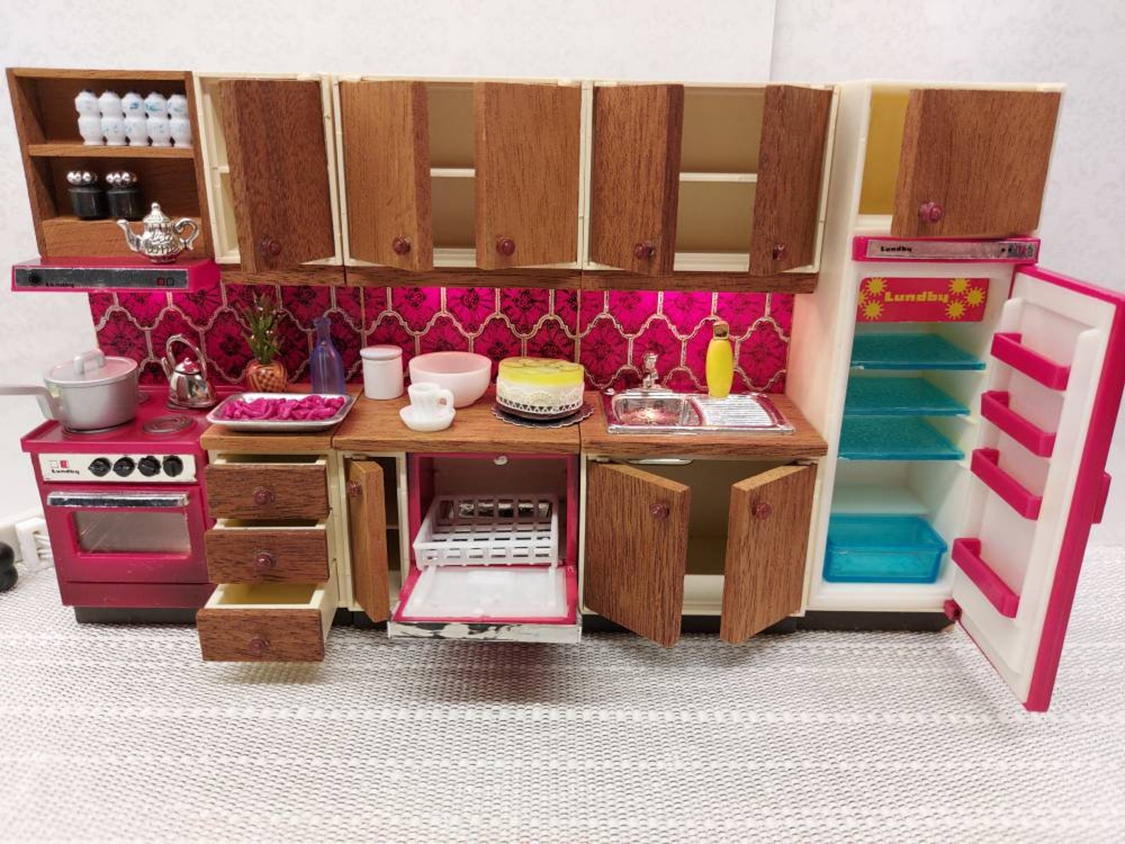 Lundby original complete kitchen with lights and tiny | Etsy