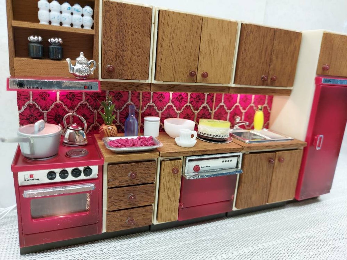 Lundby original complete kitchen with lights and tiny | Etsy