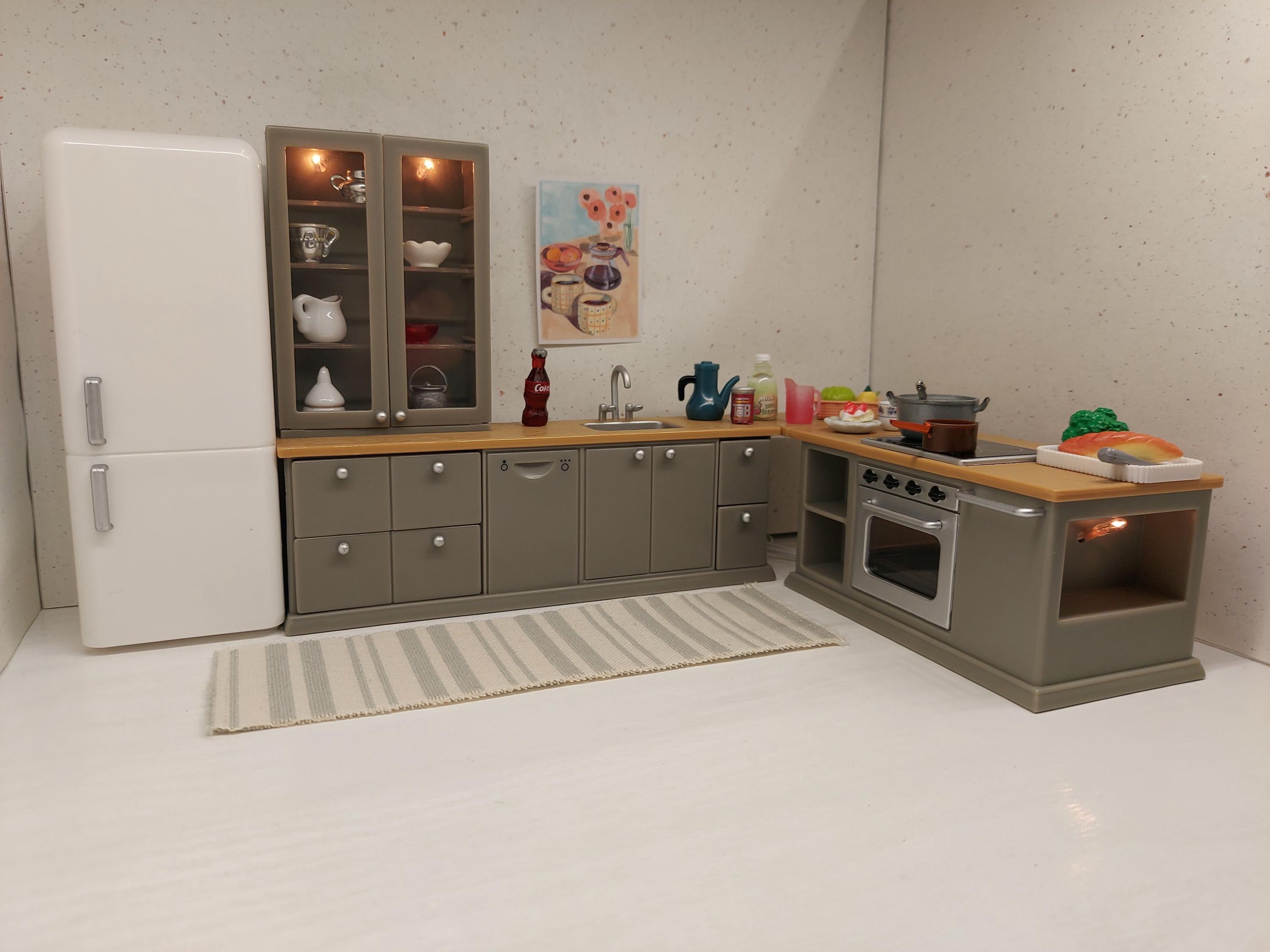 Lundby Original Complete Kitchen With Lights and Tiny Accessories ...
