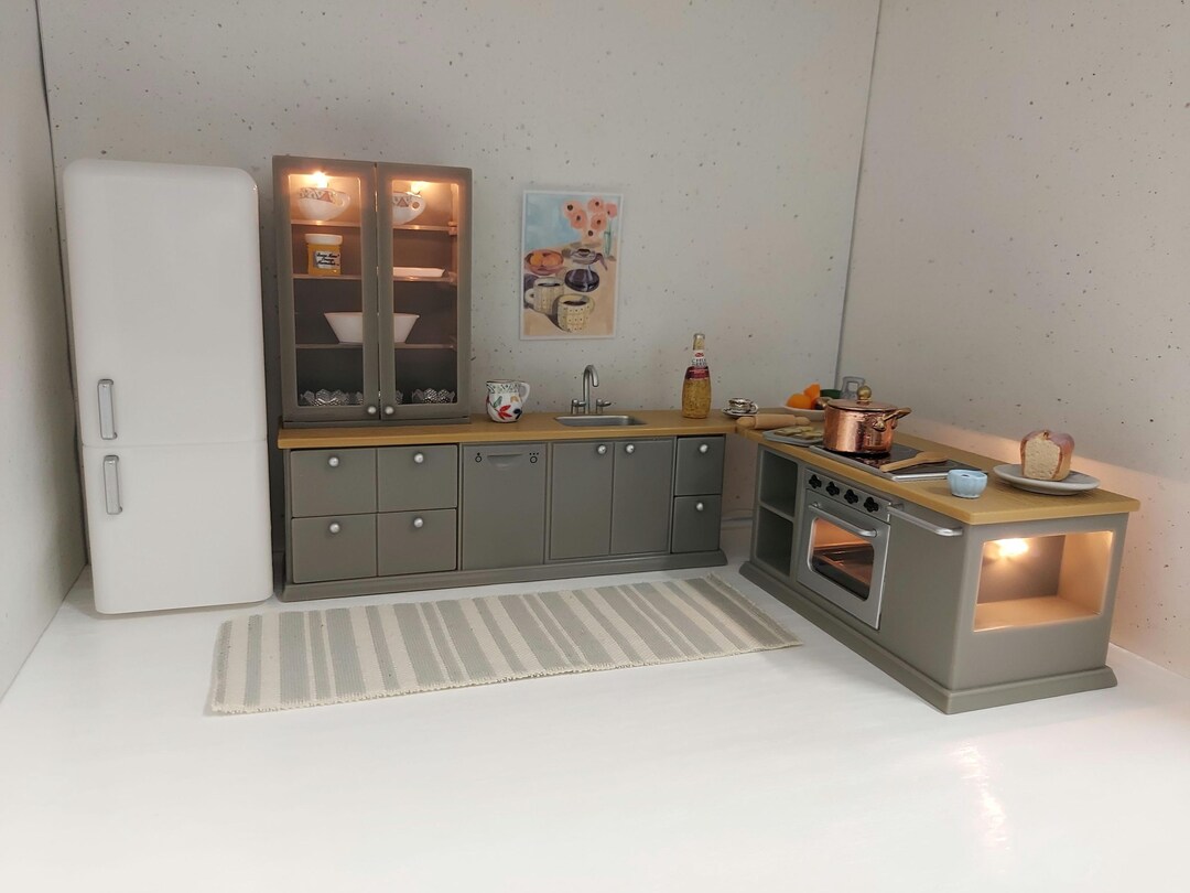 Lundby Original Complete Kitchen With Lights and Tiny Accessories ...