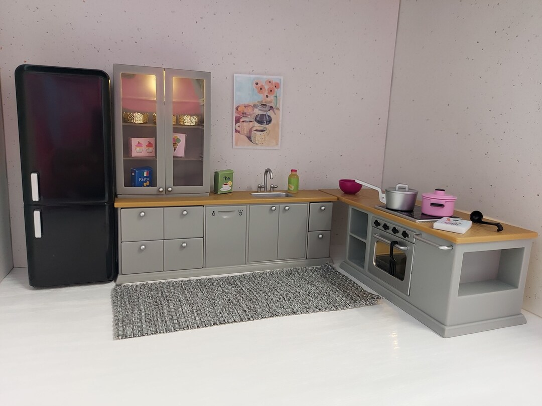 Lundby Original Complete Kitchen With Lights and Tiny Accessories ...