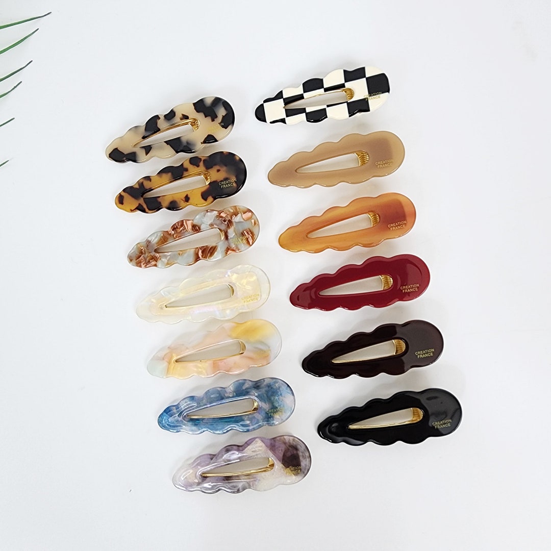 Triangle Round Frill Side Hair Clip (2.7 Inch) / Cute French Pin ...