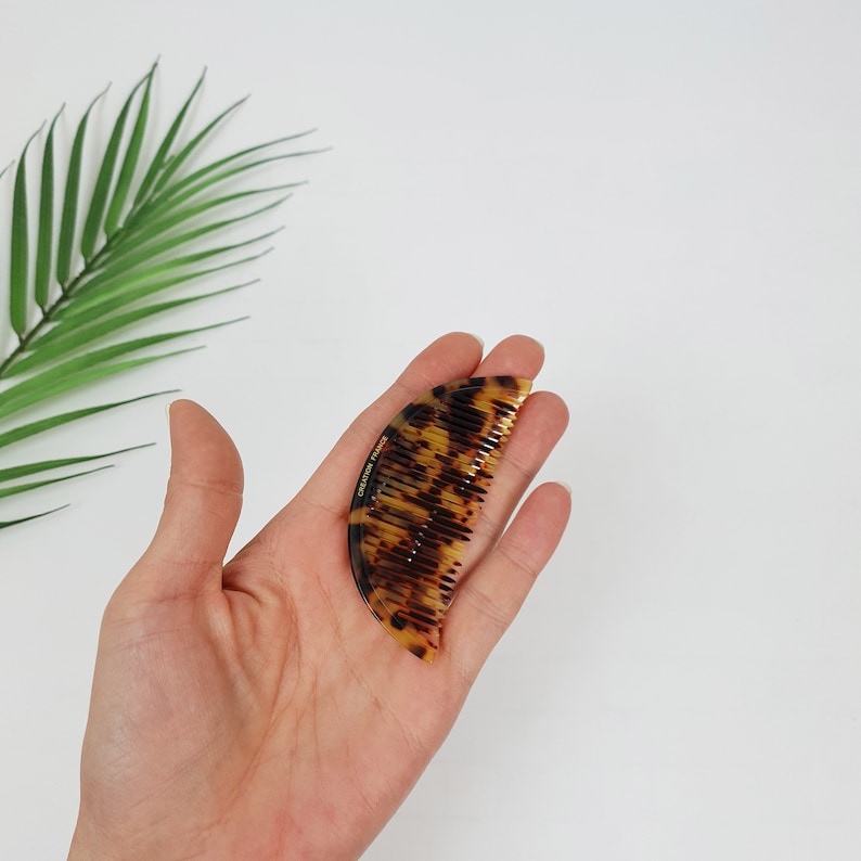 Tortoise Marble Thin Half Moon Shape Hair Comb / Hand Held | Etsy