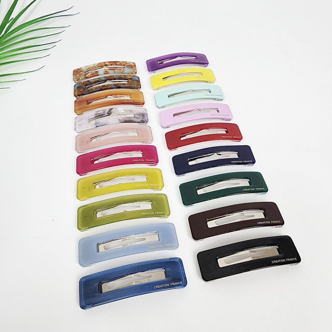 Pure Color Square Snap Clip (2.6 Inch) / Cute French Hairgrip Barrette ...
