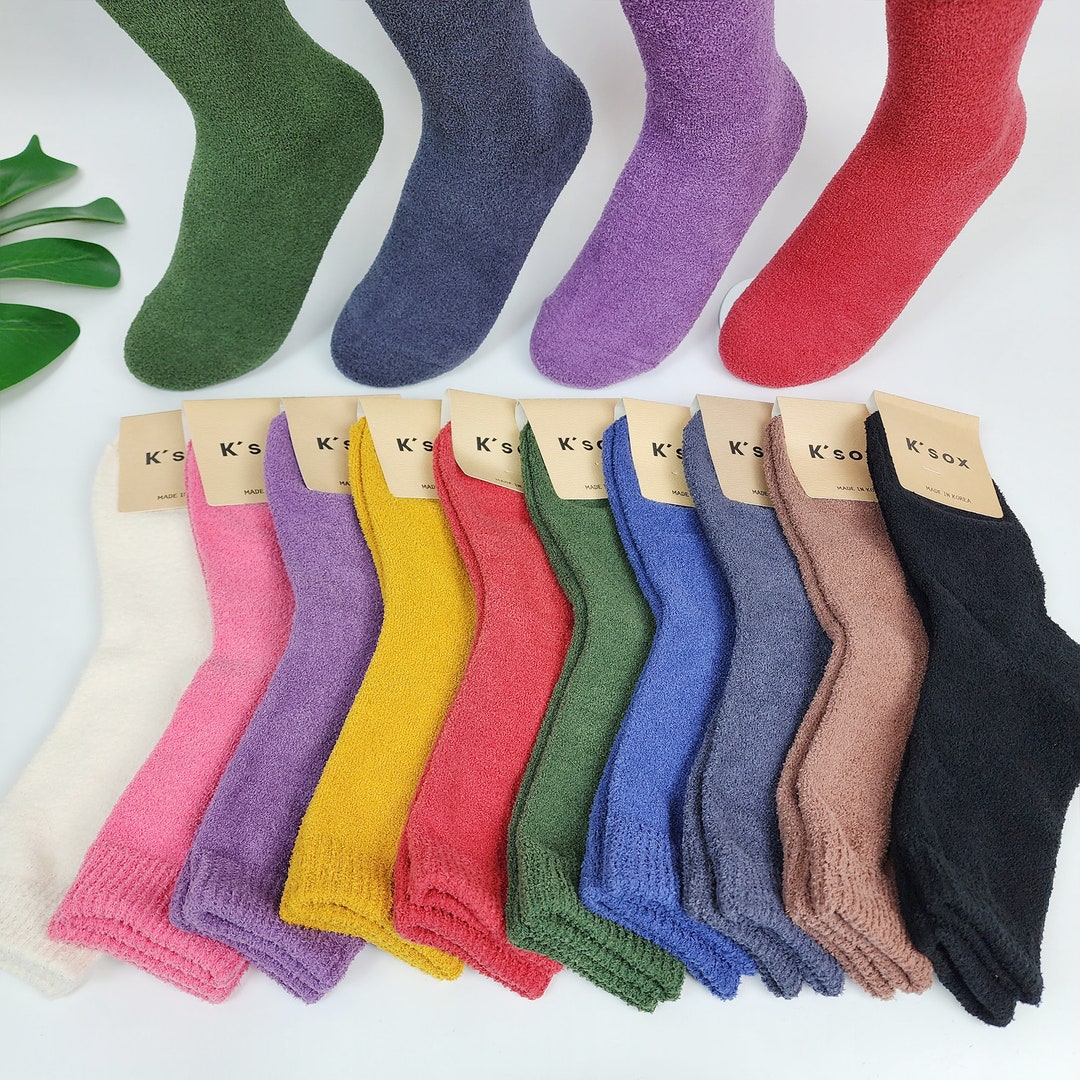 Microfiber Plain Knitted Warm Socks / Thick Warm Cozy Sock for Men and ...