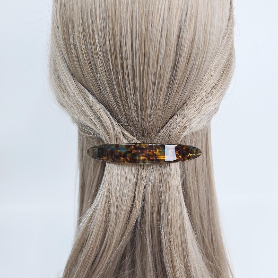 Blooming Slim Curve Half Updo Barrette (4.1 Inch) / Elegance French ...