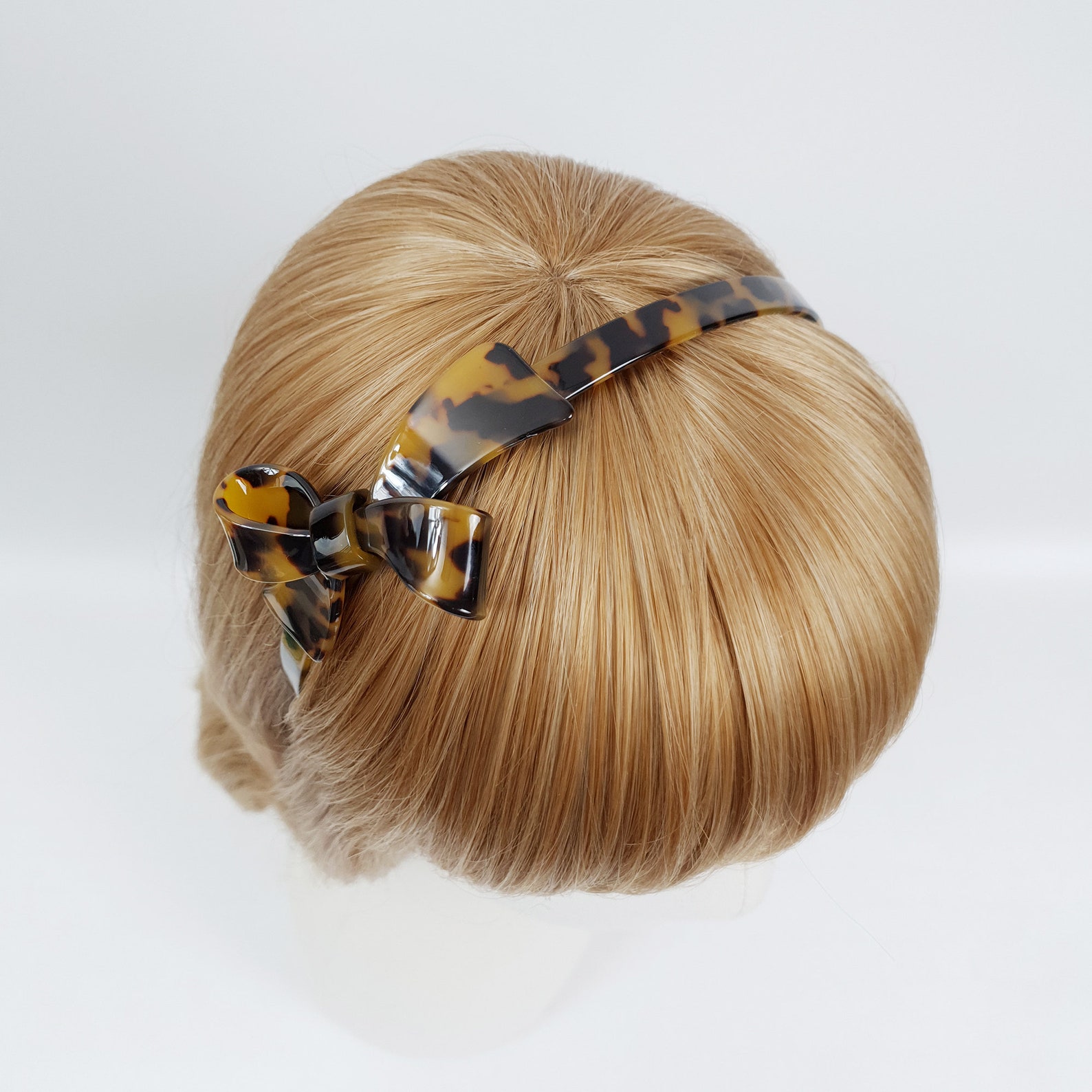 Leopard Double Ribbon Thin Headband / Elegant Tortoise Shell - Etsy