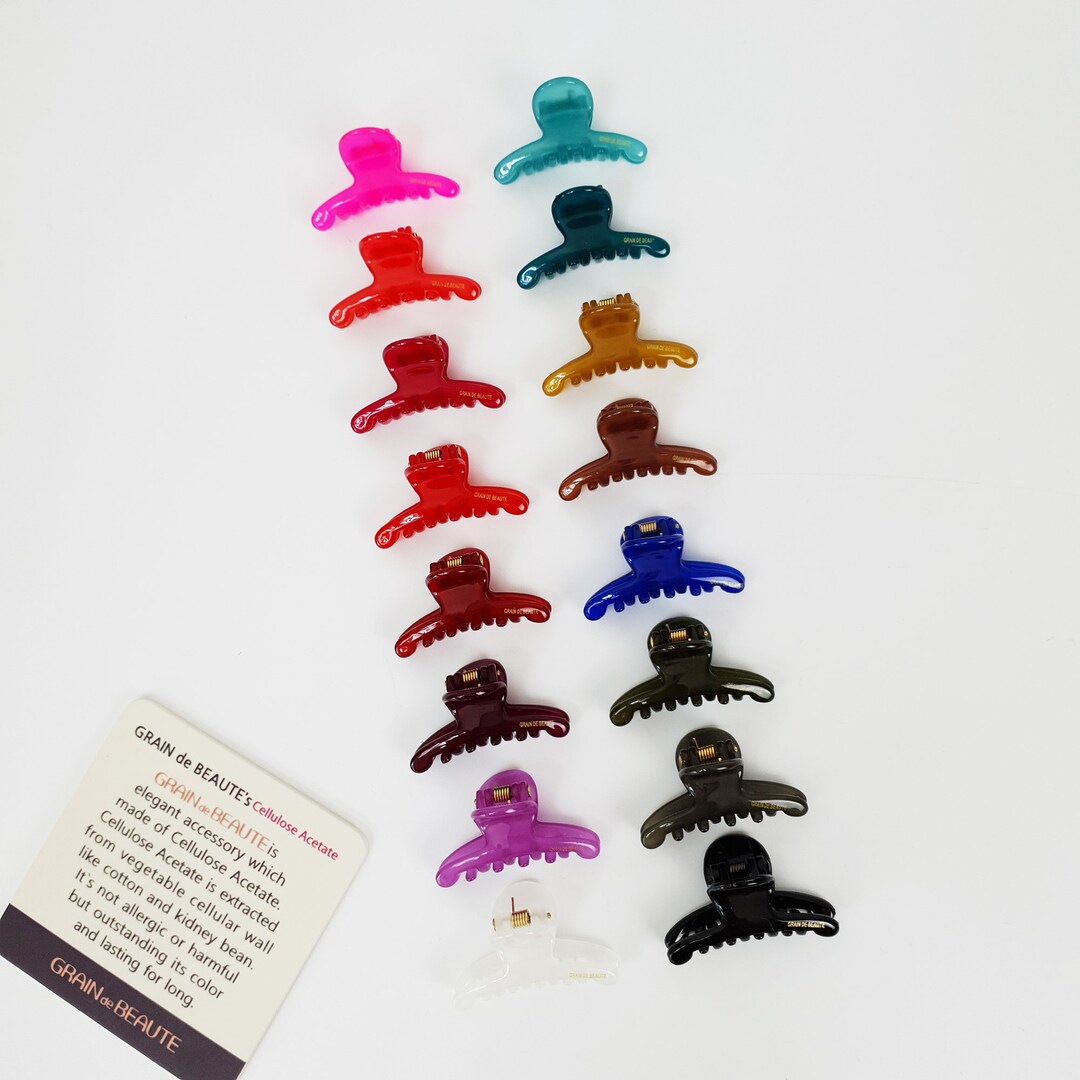Pure Color Extra Mini Hair Clips (1.6 Inch) / Cute Small Hair Claw Clip ...