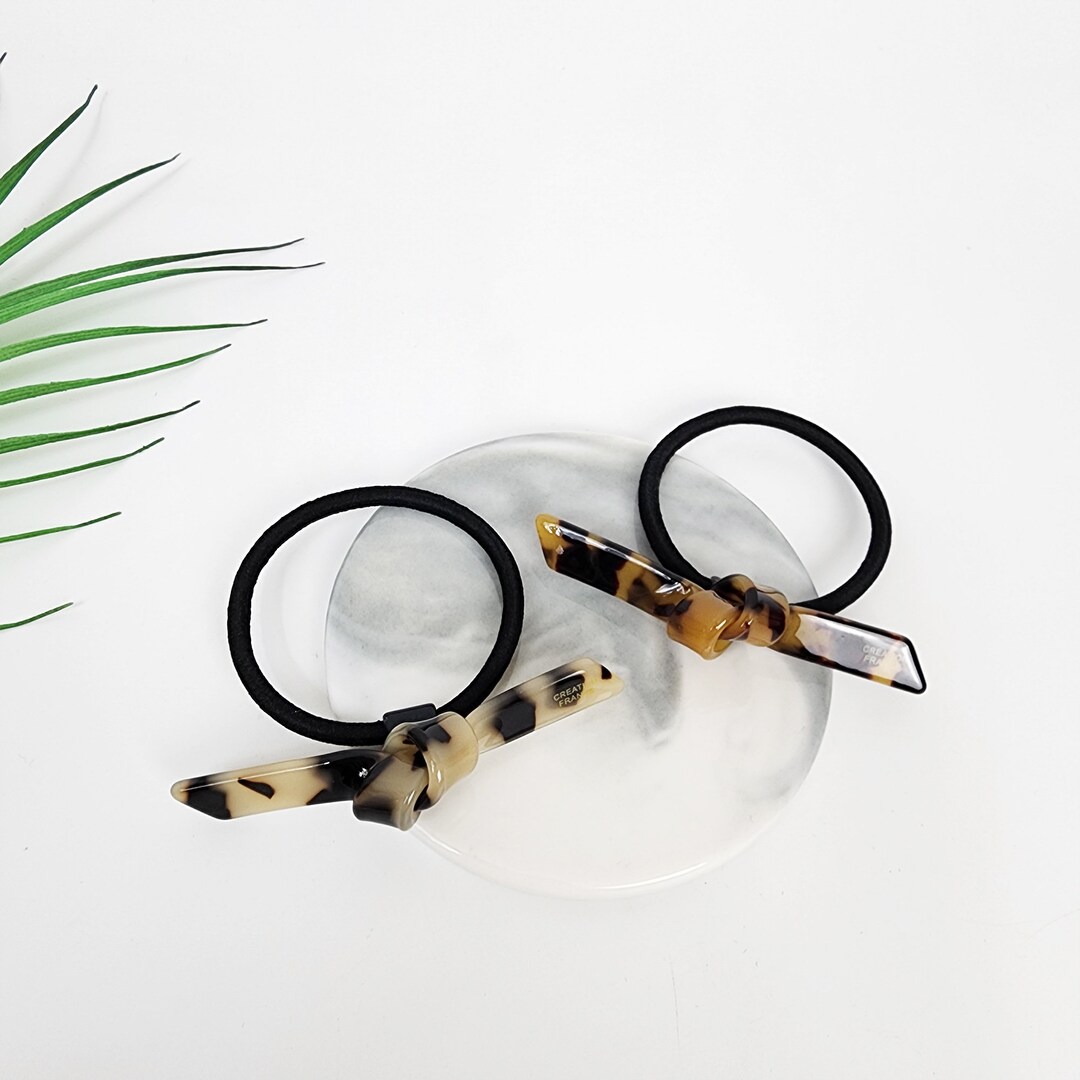 Leopard Knot Ribbon Hair Tie (2.0 Inch) / Simple Tortoise Shell ...