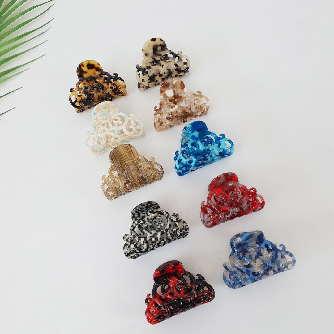 Triangle Fashionable Small Hair Clips / Tortoise Shell Mini French Hair ...