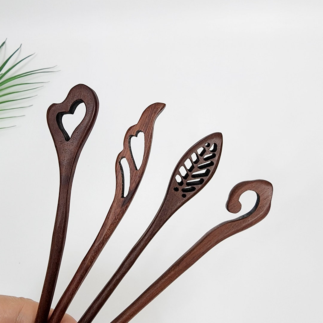 Real Wood Hair Stick (7.0 Inch) / Vintage French Hair Pin / Hair Fork ...
