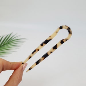 Tortoise Shell U Shape Hair Stick / Leopard French Hair Pin / Hair Fork ...