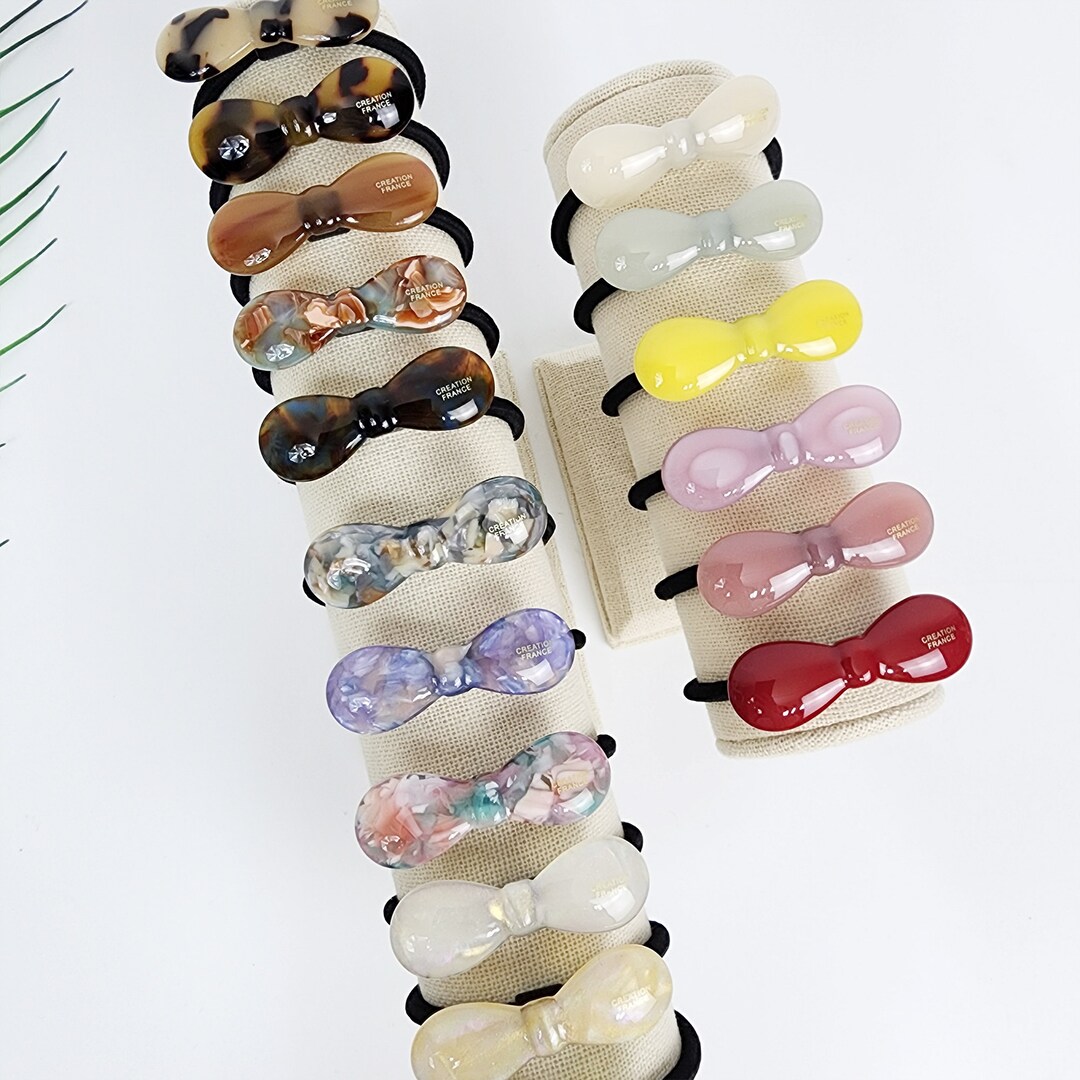 Round Convex Ribbon Hair Tie (2.0 Inch) / Simple Tortoise Shell ...