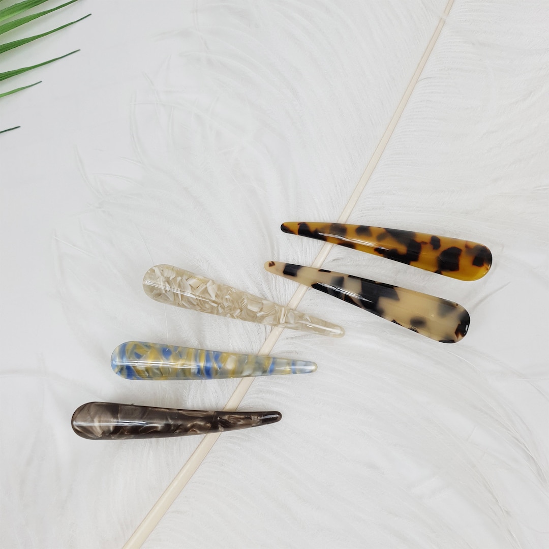 Tortoise Shell Medium Size Alligator Hair Clip (3.3 Inch) / Luxurious ...