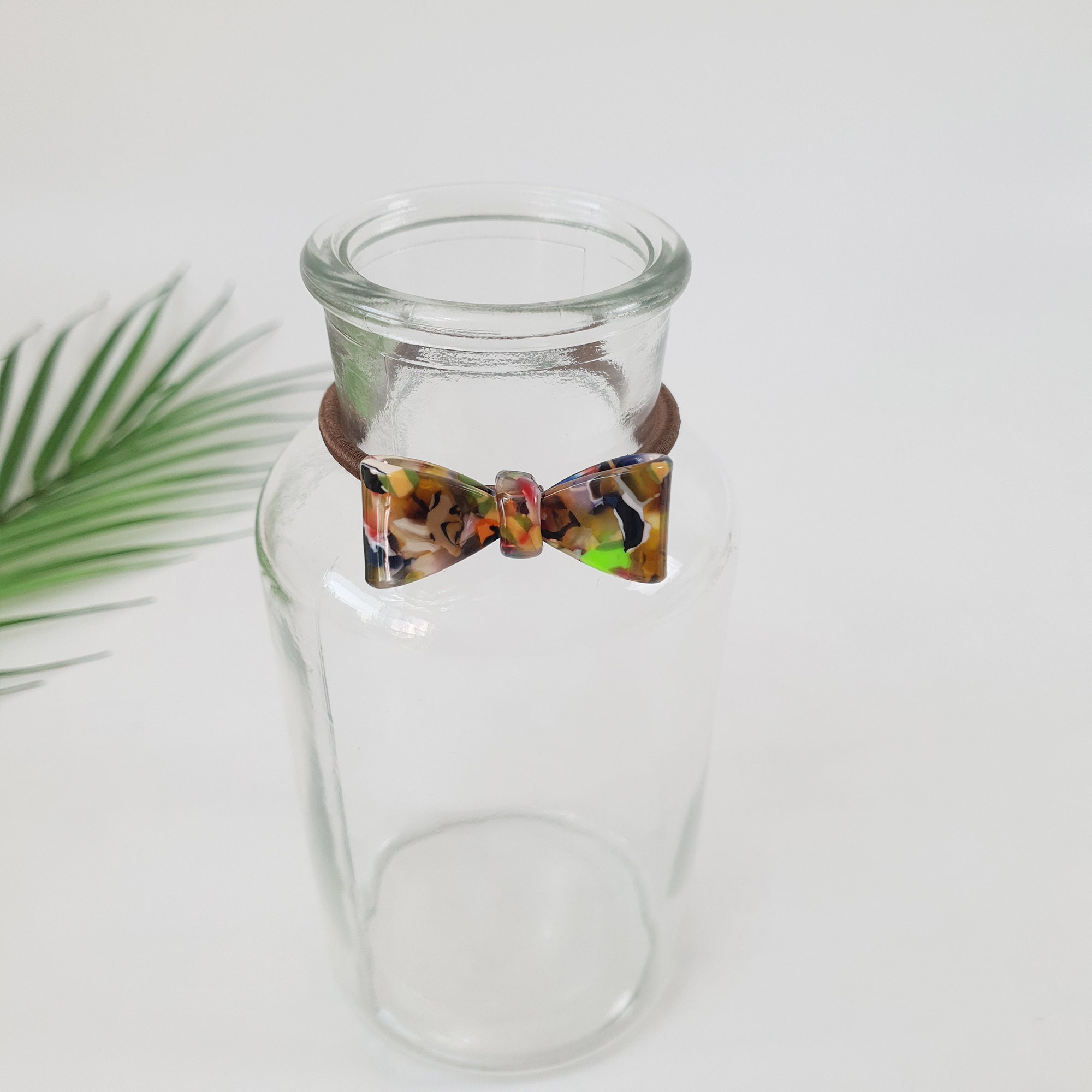 Tortoise Shell Art Mini Ribbon Hair Tie / Cute Point Ponytail - Etsy