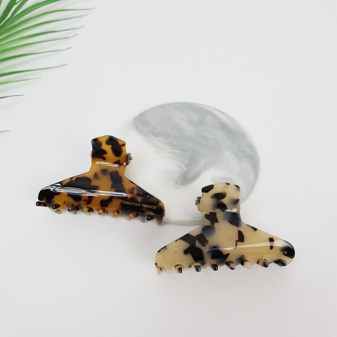 Leopard Triangle Hair Claw Clip (2.8 Inch) / Tortoise Shell French Hair ...