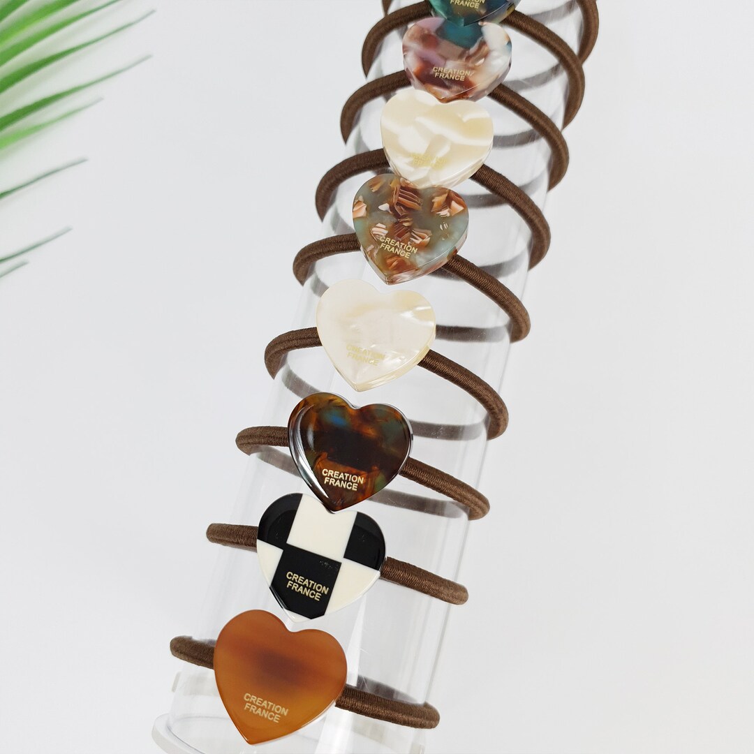 Leopard Shell Cutie Mini Heart Hair Tie / Tortoise Shell Ponytail ...
